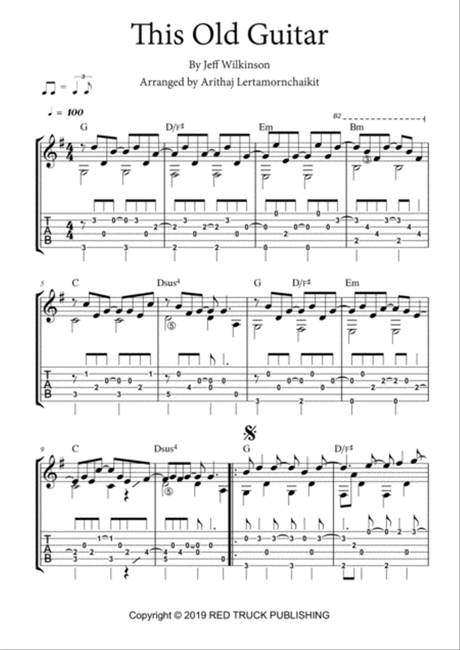 This Old Guitar - Guitar Tablature - Digital Sheet Music | Sheet Music Plus