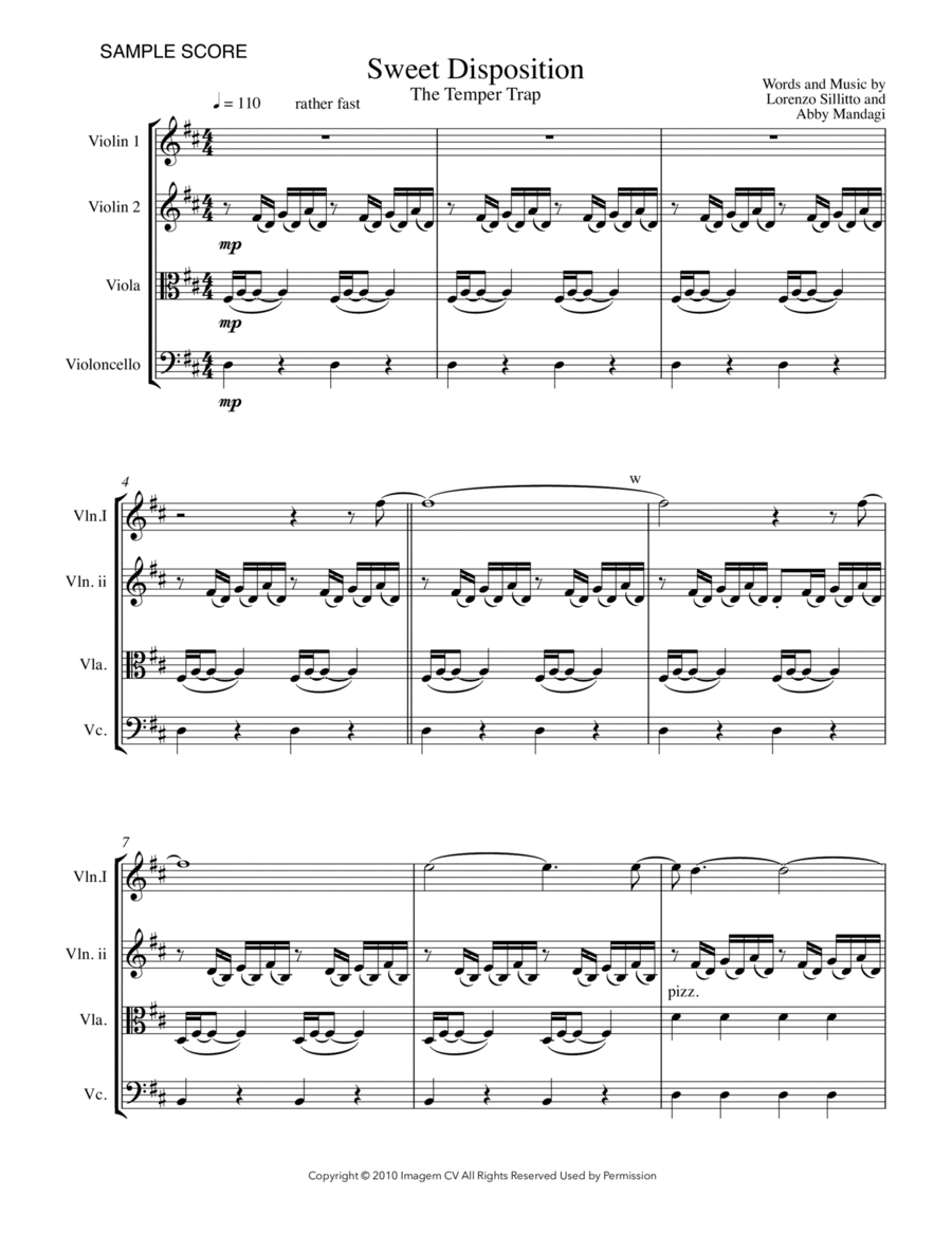 Sweet Disposition - String Quartet - Digital Sheet Music | Sheet Music Plus