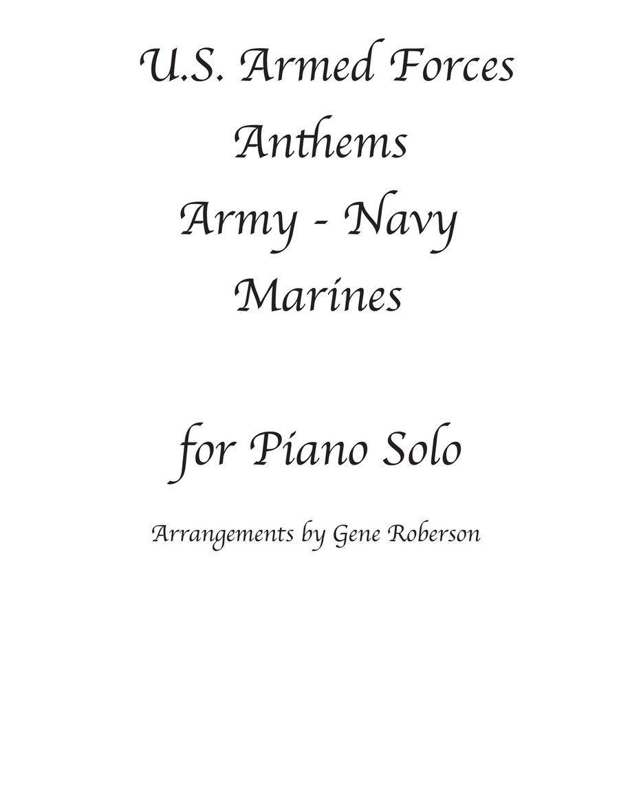 Armed Forces Public Domain Anthems by Traditional - Piano Solo - Late ...