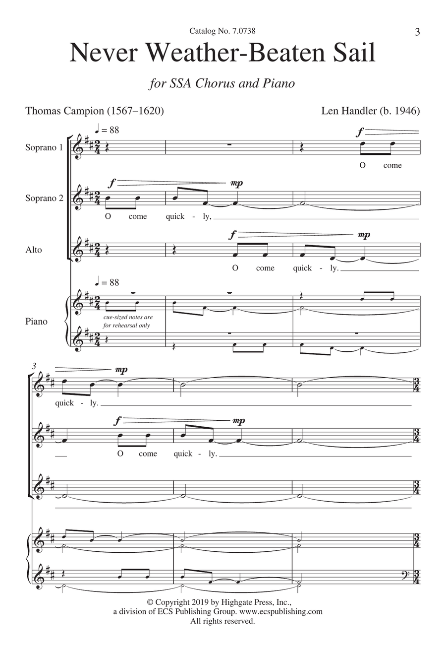 Never Weather-Beaten Sail - Choir, Piano Accompaniment, SSA - Beginning ...