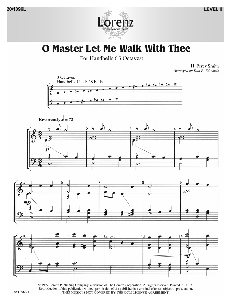 O Master, Let Me Walk With Thee by Dan Edwards - Handbell, Percussion ...