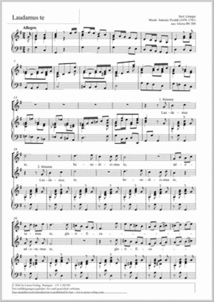 Laudamus Te by Antonio Vivaldi - Women's Choir - Sheet Music | Sheet ...