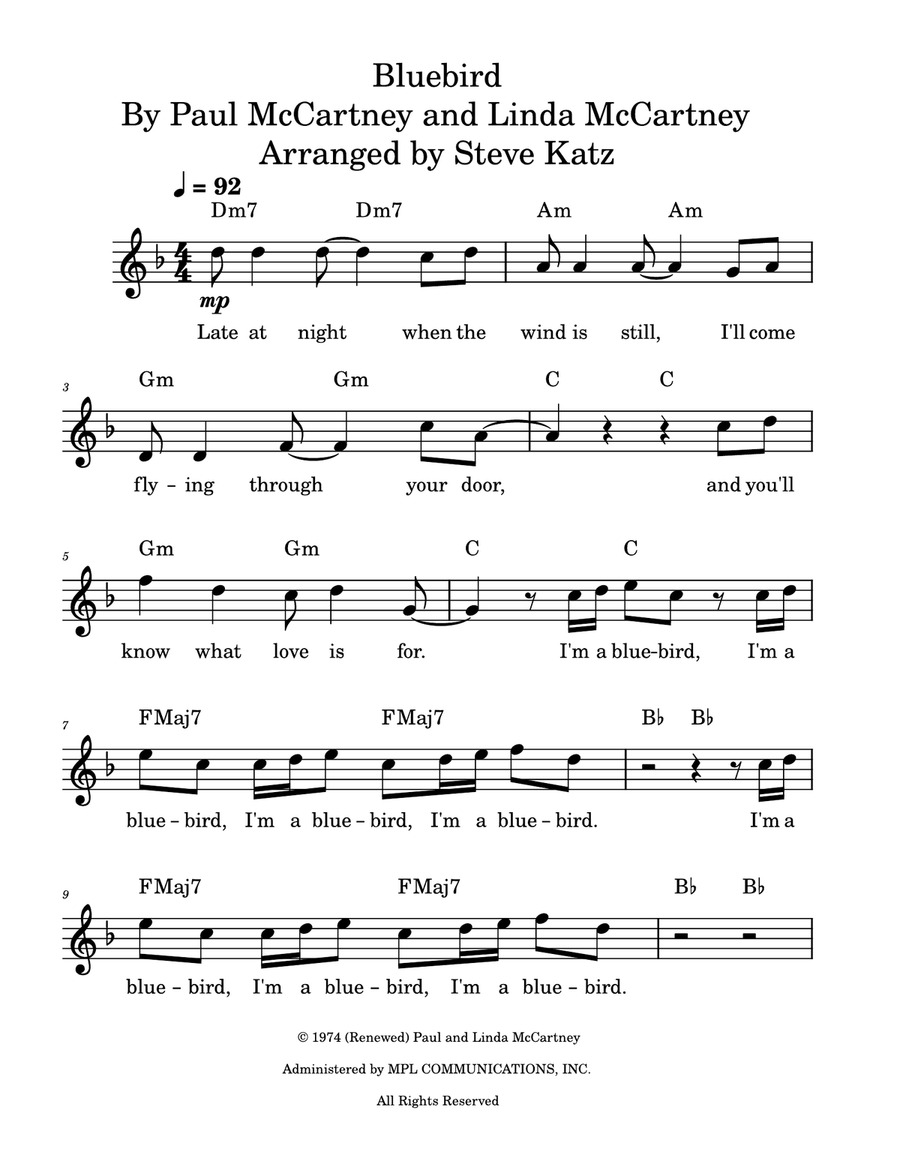 Bluebird by Paul McCartney - Piano - Digital Sheet Music | Sheet Music Plus