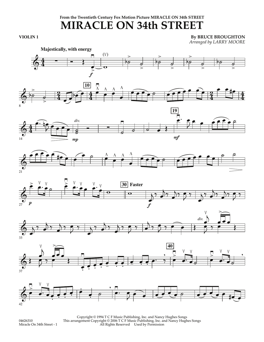 Miracle On 34th Street - Violin 1 by Larry Moore - Orchestra - Digital ...