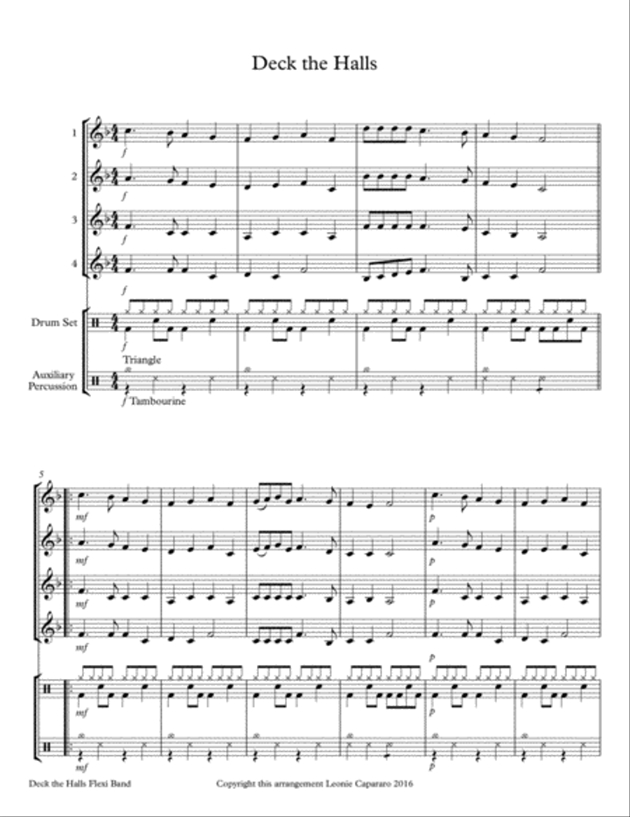 Deck the Halls - Concert Band - Early Intermediate Digital Sheet Music ...