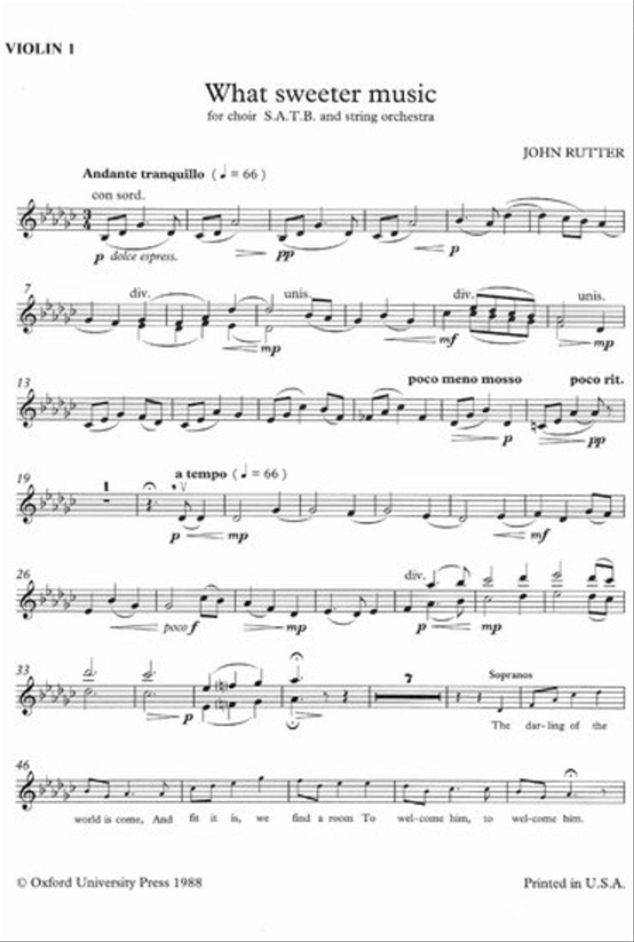 What sweeter music by John Rutter - 4-Part - Sheet Music | Sheet Music Plus