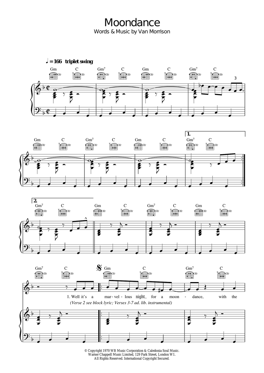 Moondance by Van Morrison - Acoustic Guitar, Piano, Voice - Digital ...