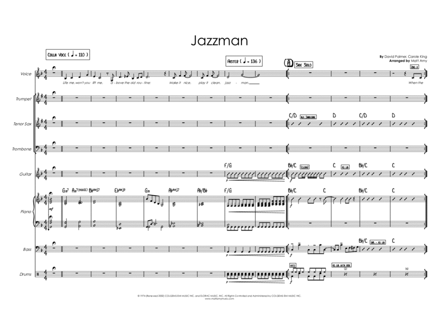 Jazzman by Carole King - Jazz Ensemble - Digital Sheet Music | Sheet ...