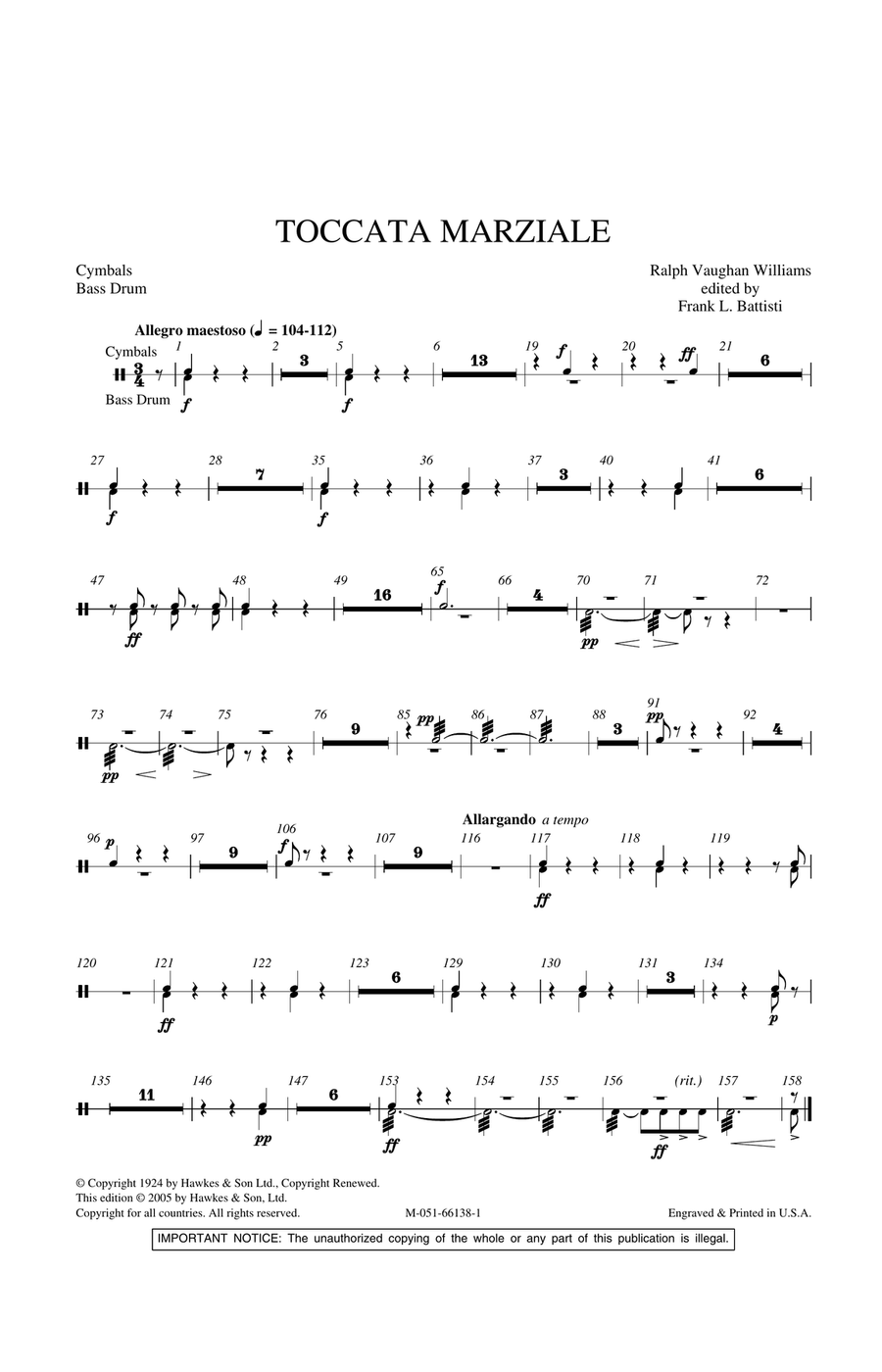 Toccata Marziale - Timpani by Ralph Vaughan Williams - Concert Band ... Toccata Marziale - Timpani by Ralph Vaughan Williams - Concert Band ...