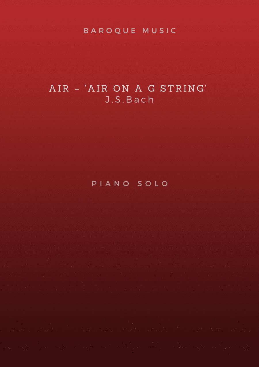 Air – "Air on a G String", Bach (Easy piano arrangement) by Johann ...