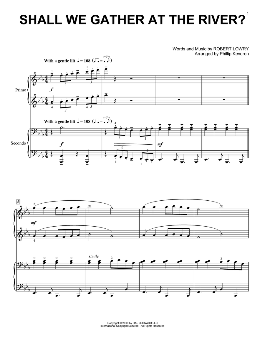 Shall We Gather At The River? (arr. Phillip Keveren) by Phillip Keveren ...