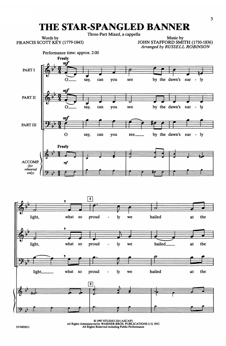 The Star-Spangled Banner by John Stafford Smith - Choir, Choir ...