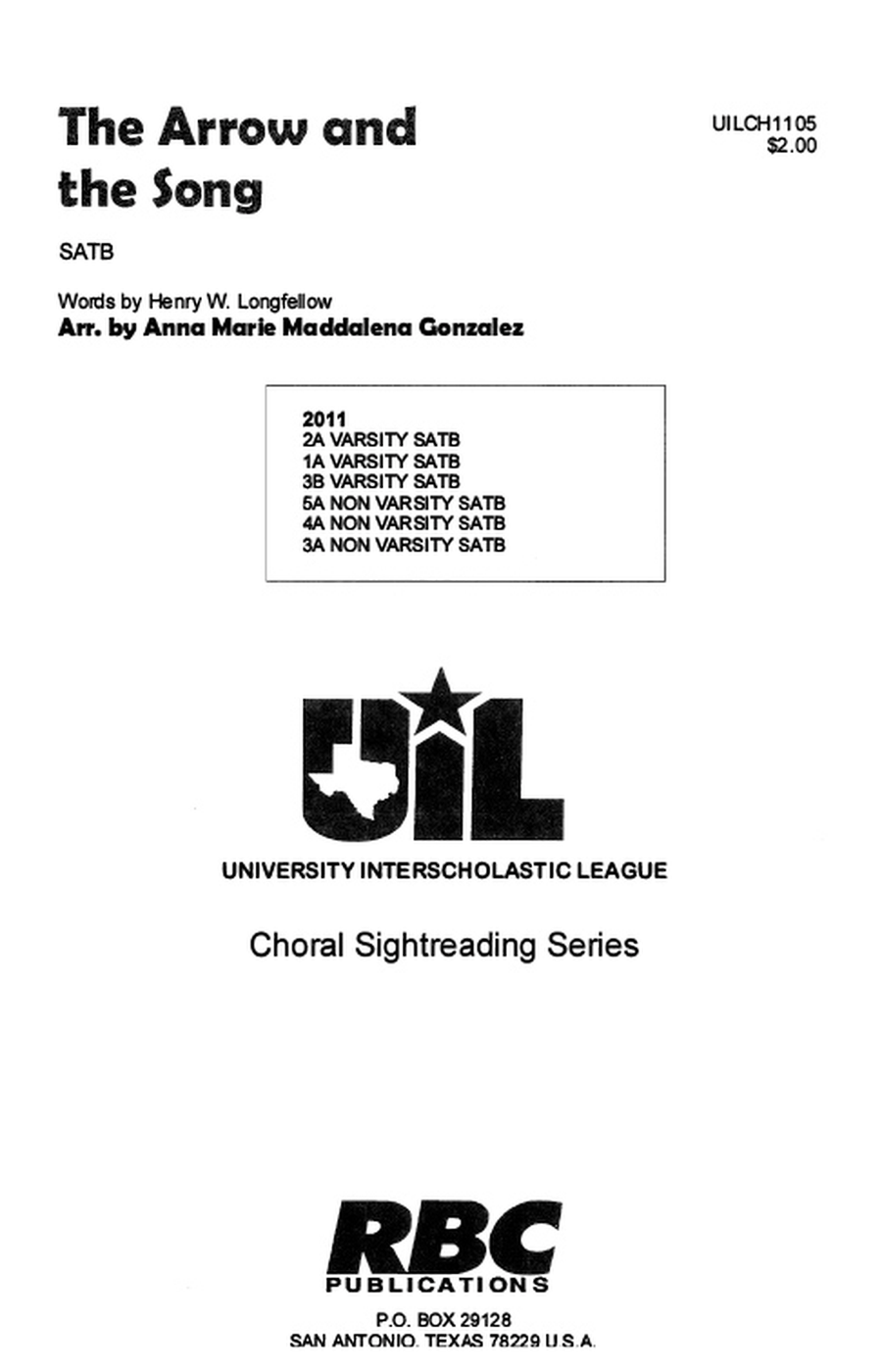 The Arrow and the Song (SATB) - 4-Part - Sheet Music | Sheet Music Plus