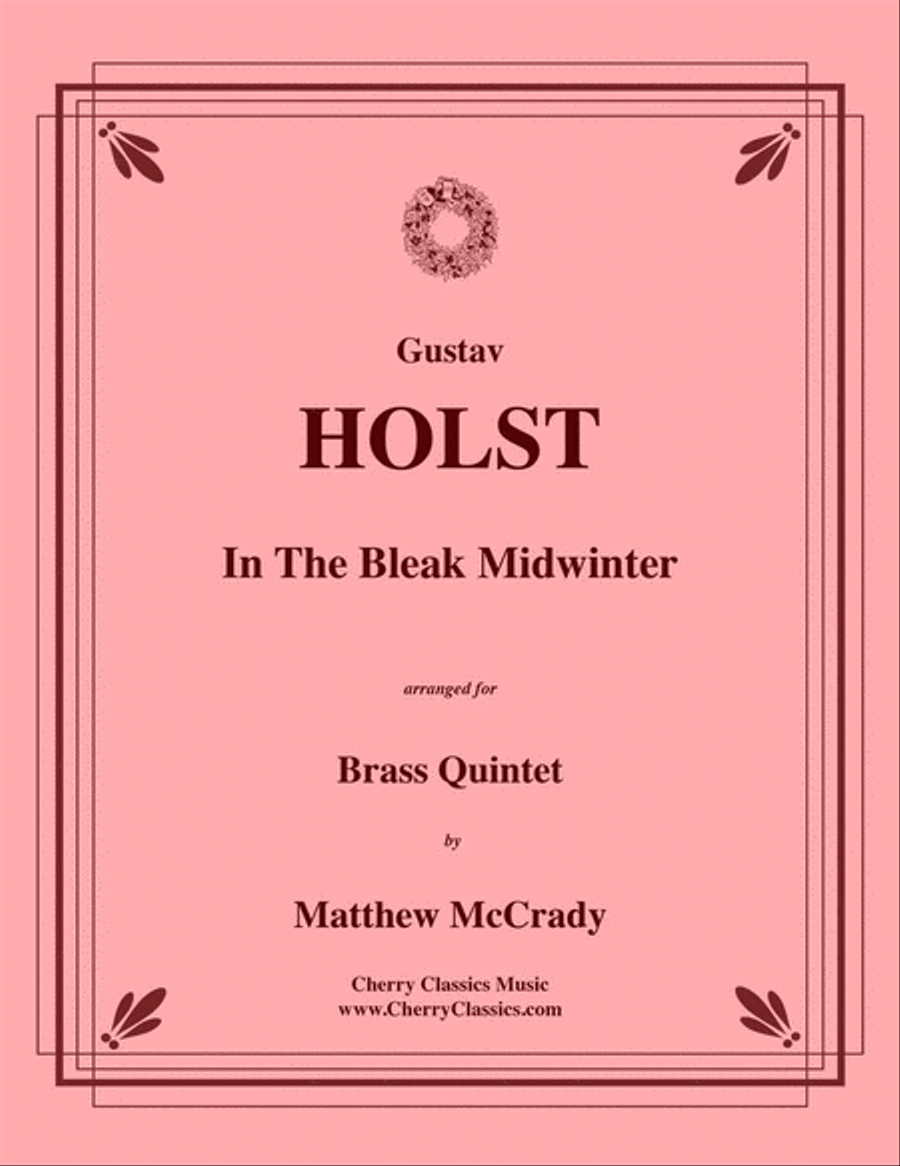 In The Bleak Midwinter For Brass Quintet By Gustav Holst Brass