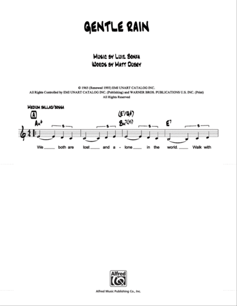 Gentle Rain by Luiz Bonfa - School and Community - Digital Sheet Music ...