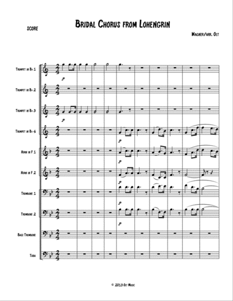 Bridal Chorus from Lohengrin by Richard Wagner - Brass Ensemble ...