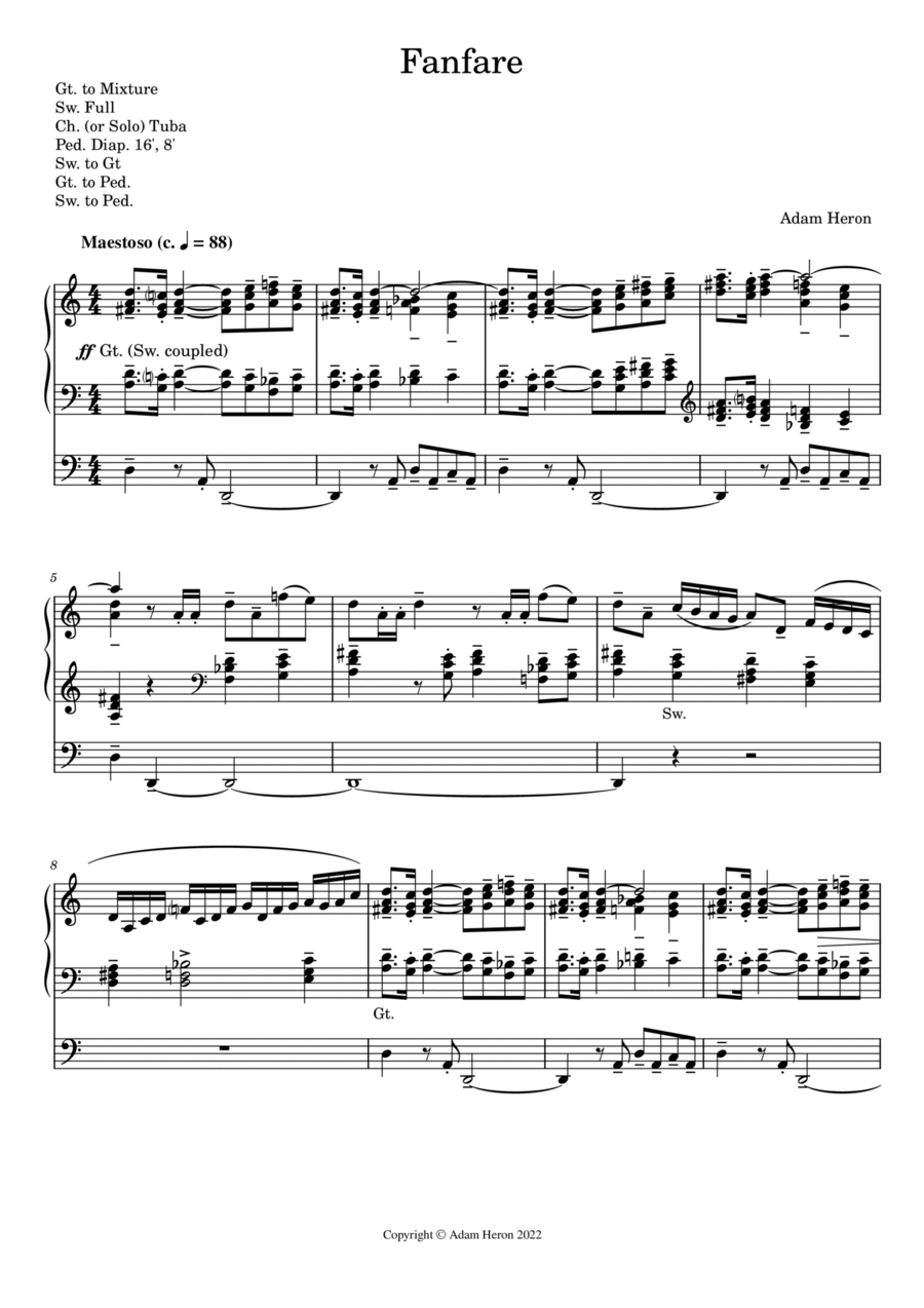 Fanfare - Organ Solo - Digital Sheet Music | Sheet Music Plus