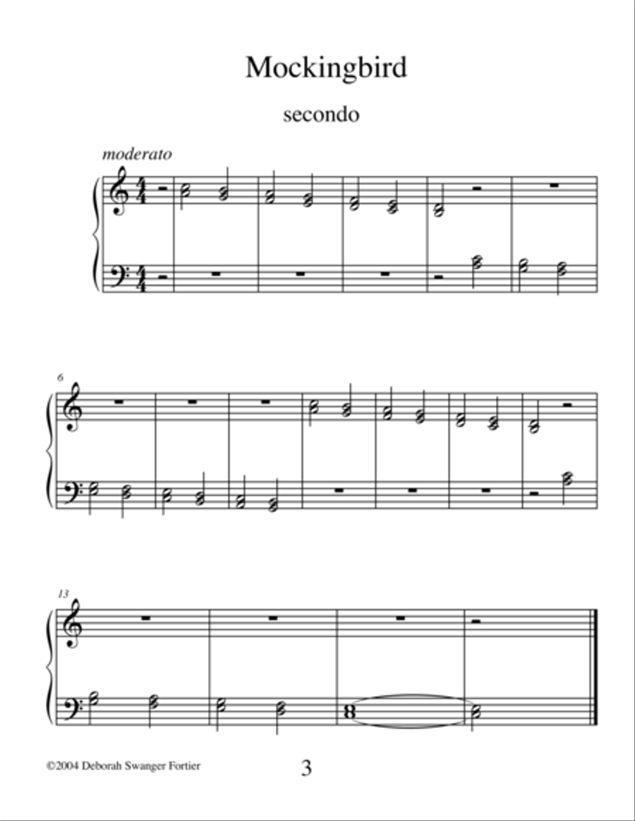 Mockingbird (Secondo) - Piano Method, Easy Piano - Digital Sheet Music ...