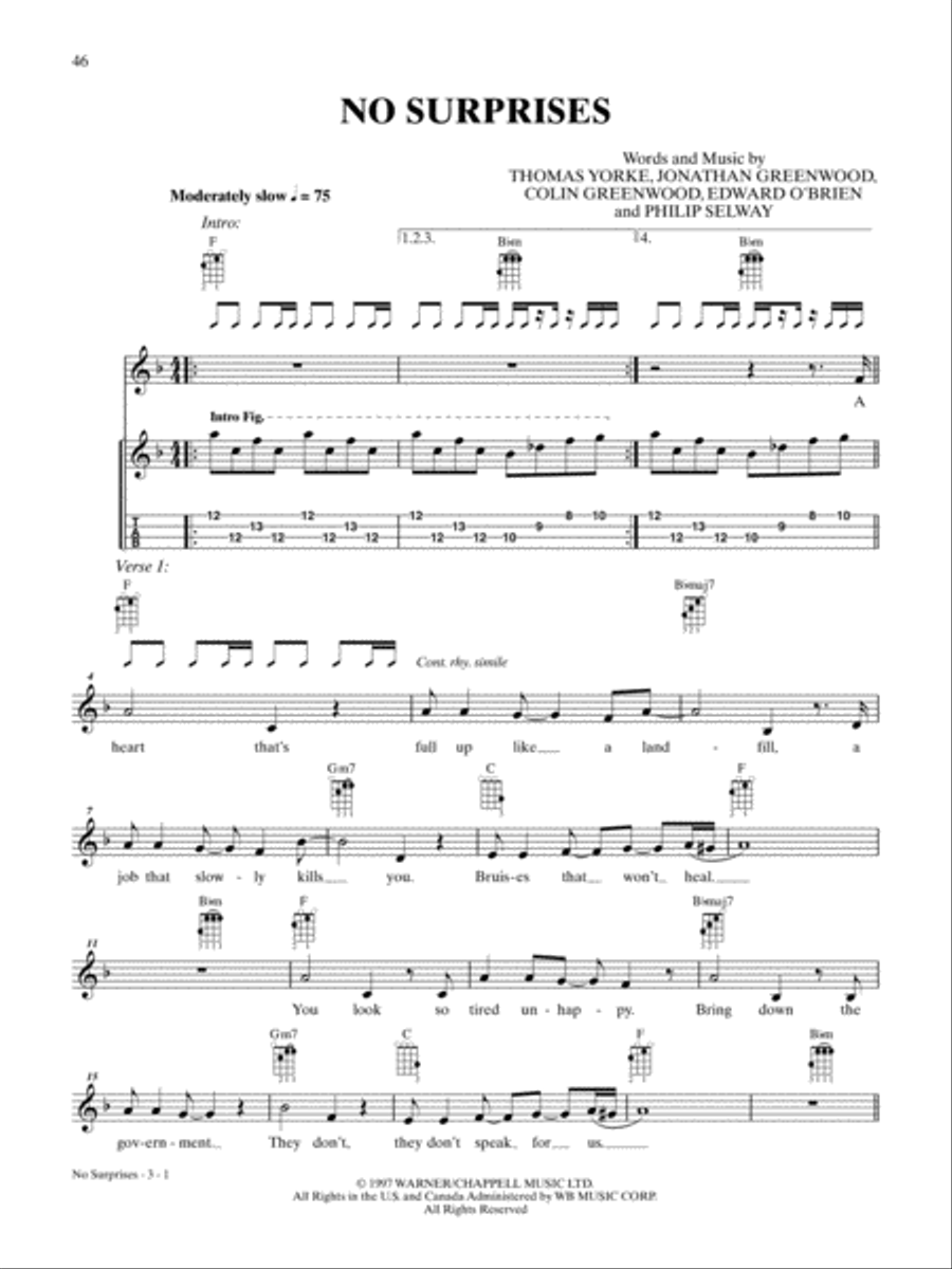 No Surprises by Radiohead - Ukulele - Digital Sheet Music | Sheet Music ...