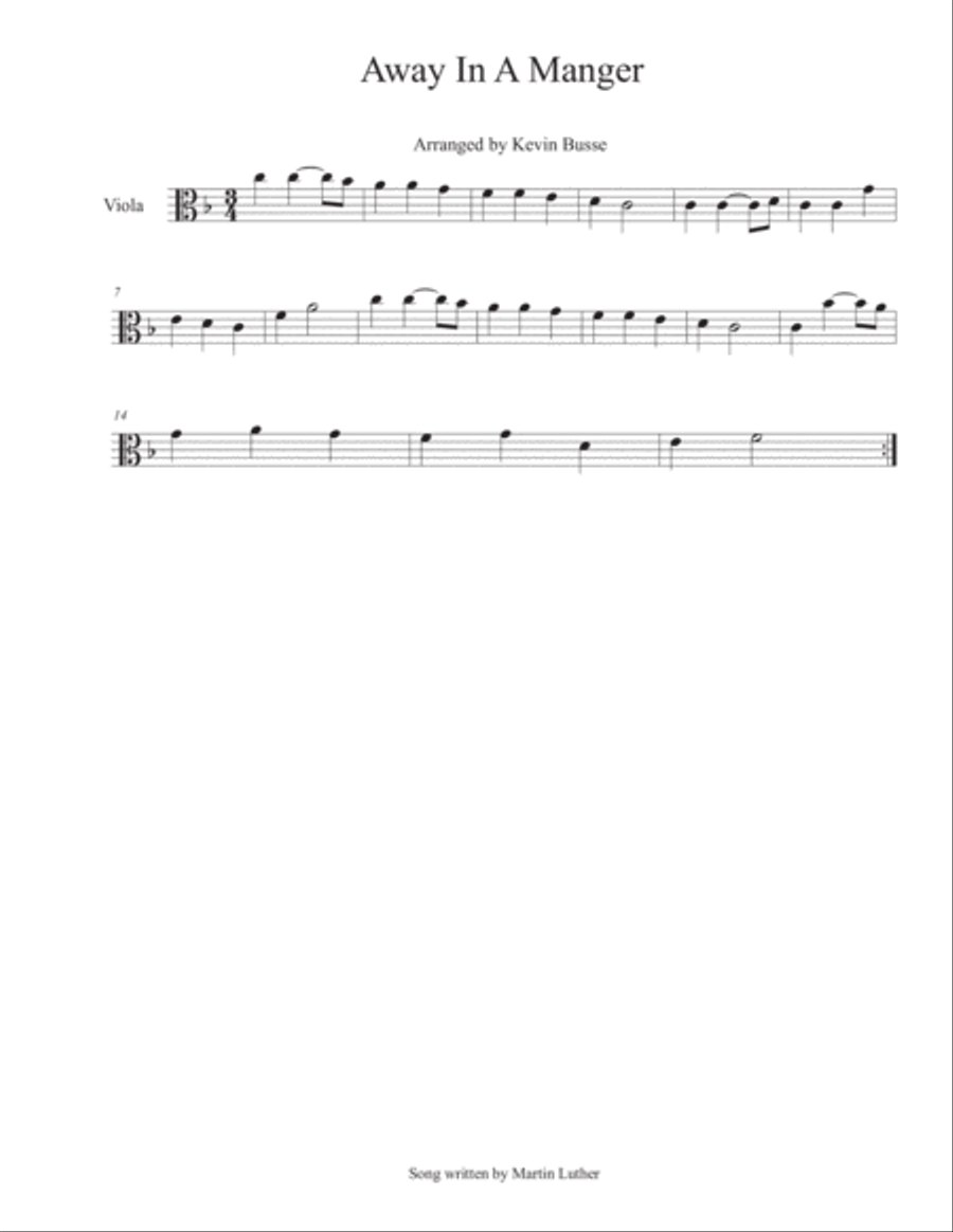 Away In A Manger - Viola - Viola Solo - Digital Sheet Music | Sheet ...