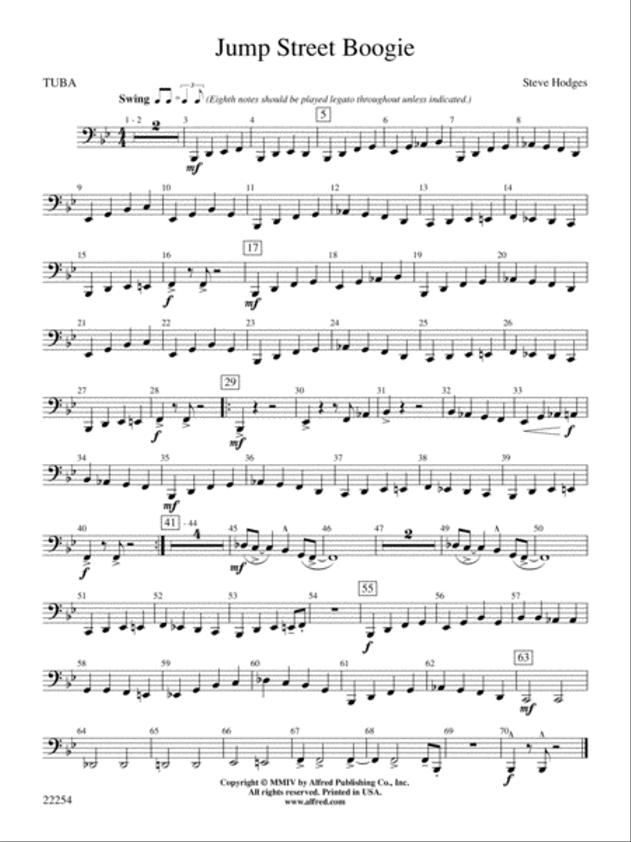 Jump Street Boogie: Tuba by Steve Hodges - Concert Band - Digital Sheet ...