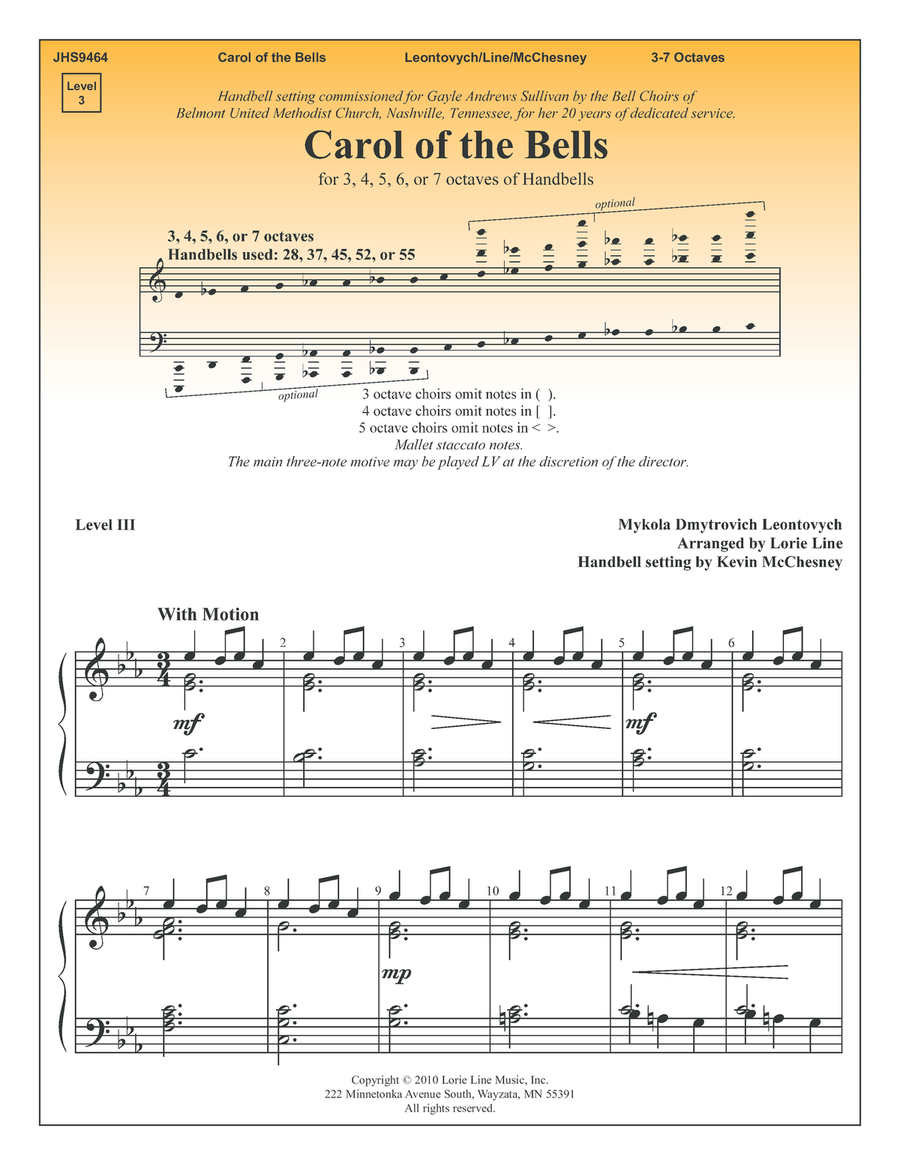Carol of the Bells by Kevin McChesney - Handbell Choir - Sheet Music ...