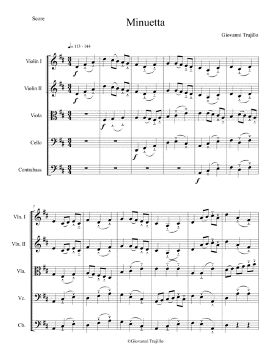 Minuetta - String Orchestra - Early Intermediate Digital Sheet Music ...