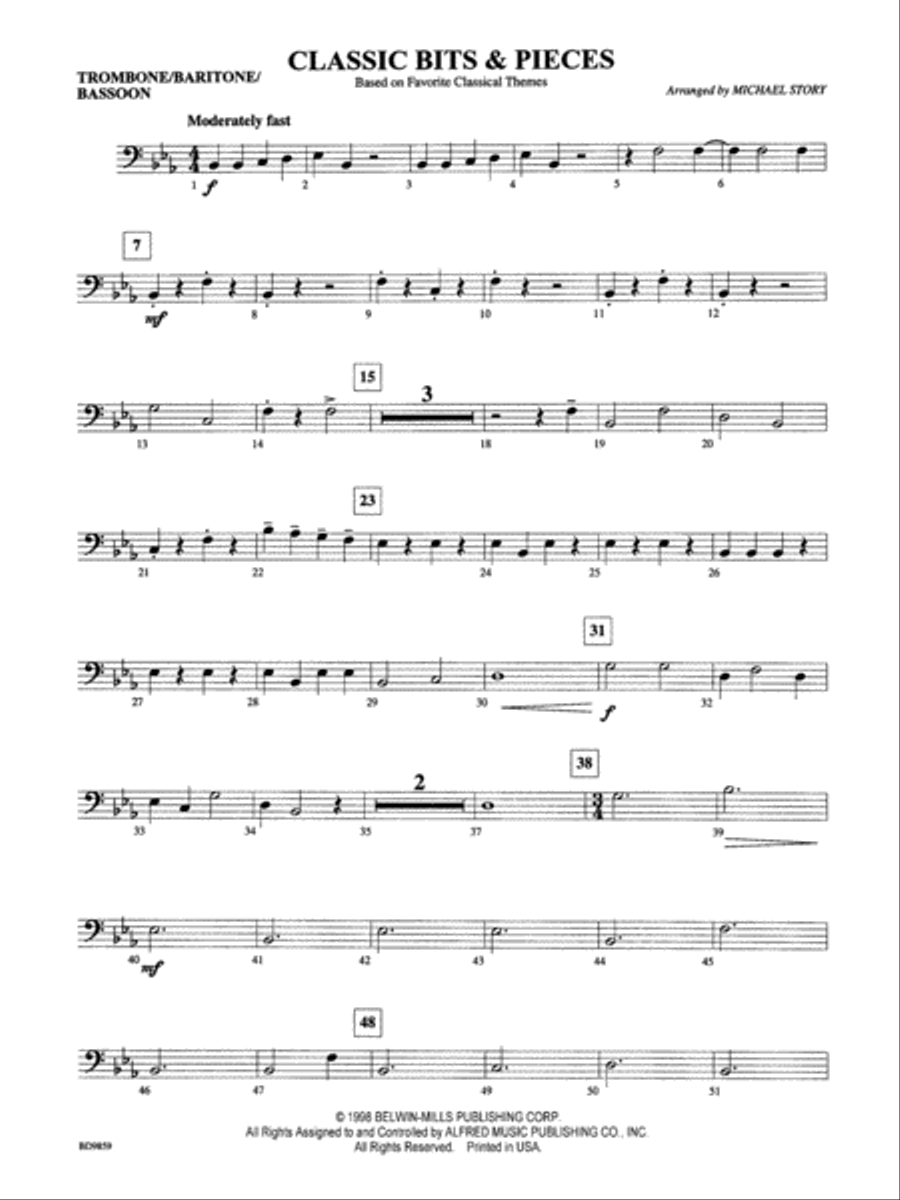 Classic Bits & Pieces (based on Favorite Classic Themes): 1st Trombone ...
