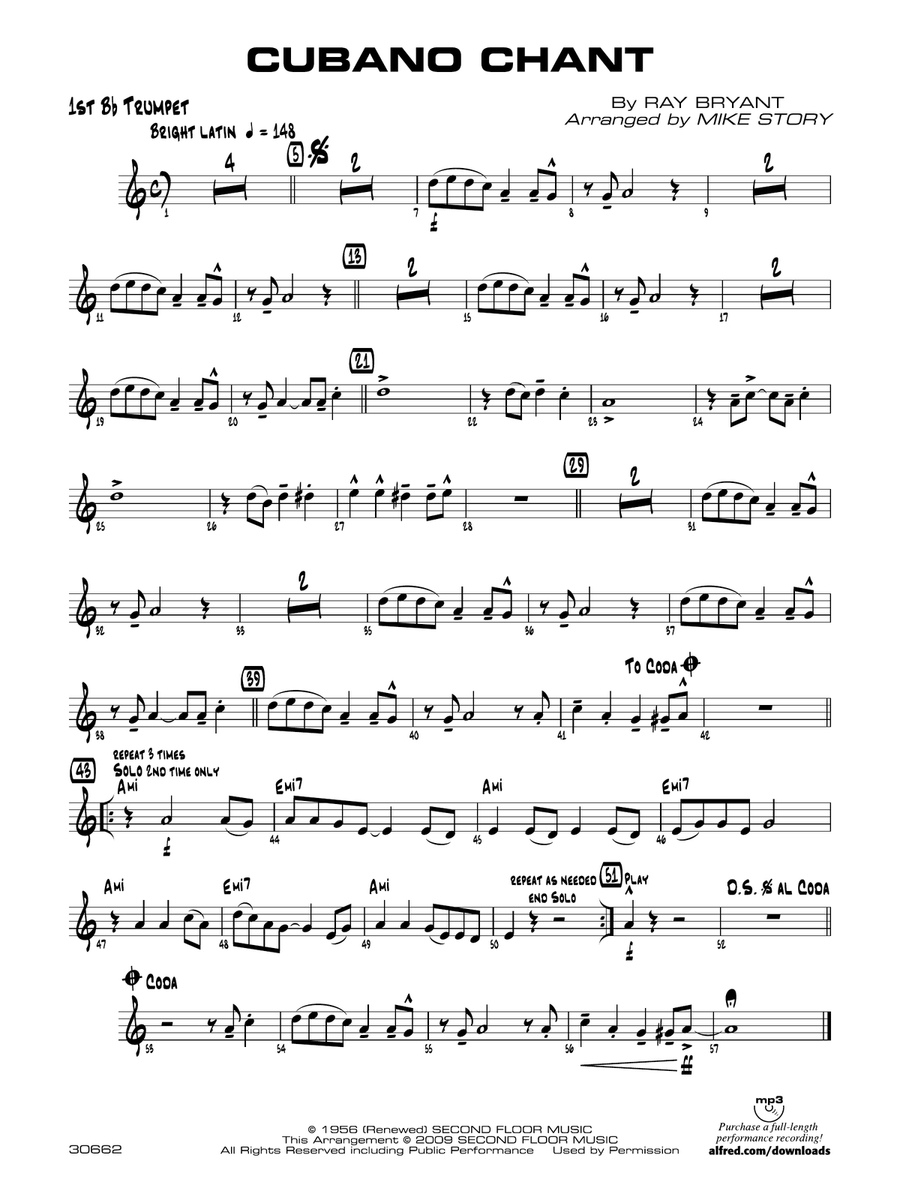 Cubano Chant: 1st B-flat Trumpet by Michael Story - Jazz Ensemble ...