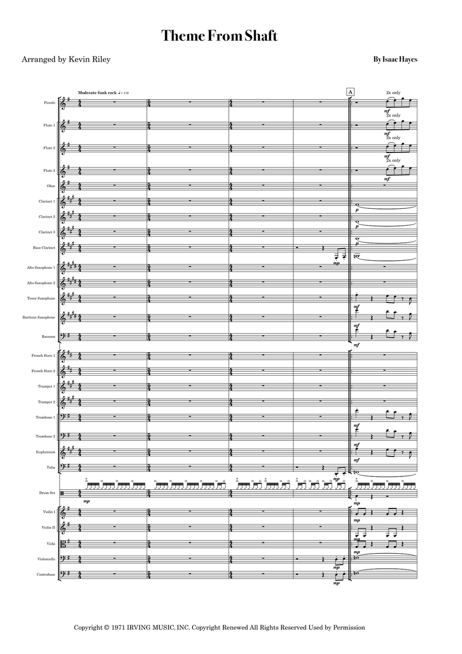 Theme From Shaft by Isaac Hayes - Full Orchestra - Late Intermediate ...