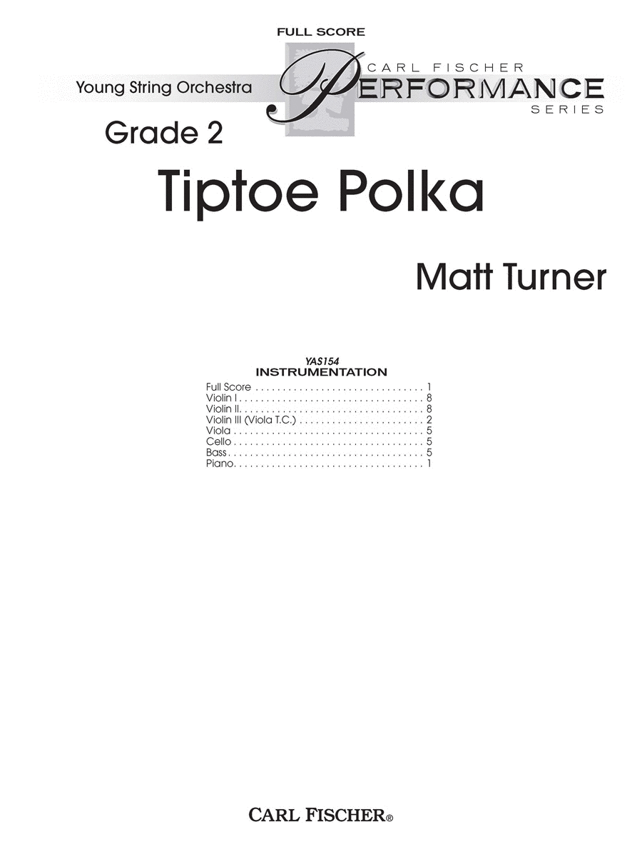 Tiptoe Polka by Matt Turner - Double Bass, Piano - Sheet Music | Sheet ...