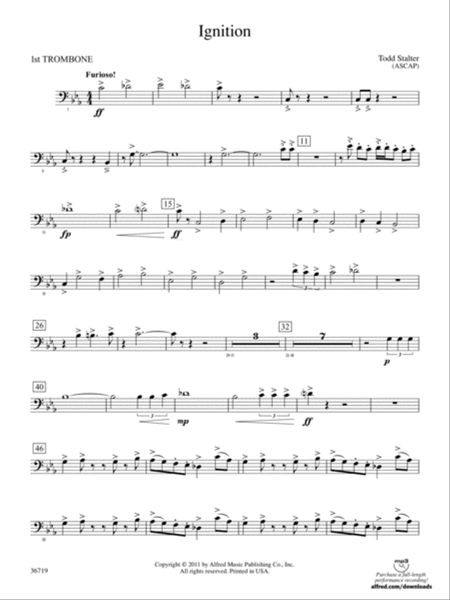 Ignition: 1st Trombone by Todd Stalter - Concert Band - Digital Sheet ...