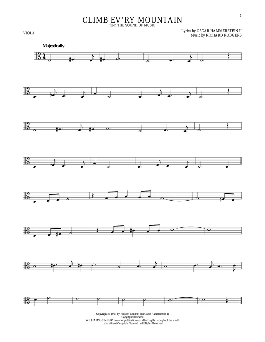 Climb Ev'ry Mountain (from The Sound of Music) by Rodgers & Hammerstein ...