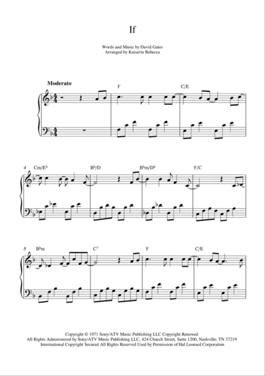If by Bread - Piano Solo - Digital Sheet Music | Sheet Music Plus