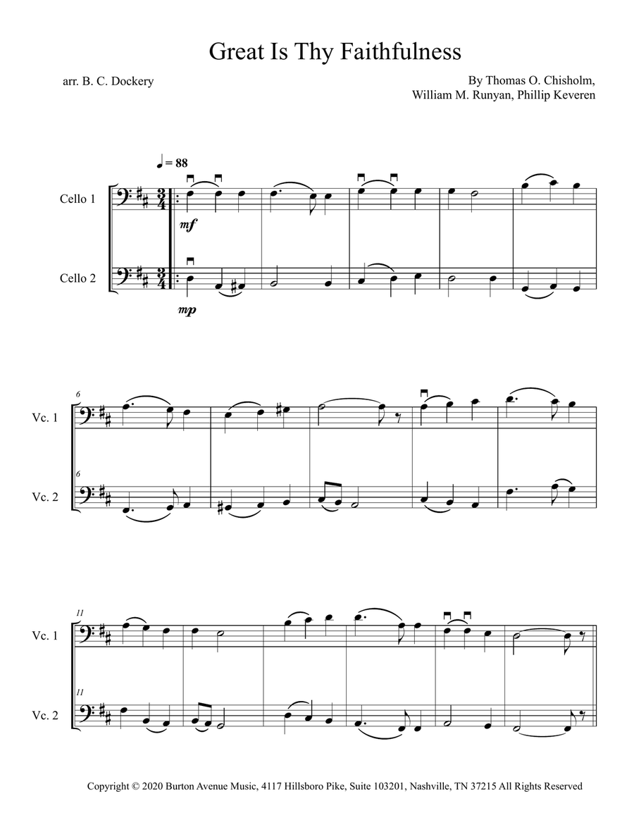 Great Is Thy Faithfulness by Phillip Keveren - String Duet - Digital ...