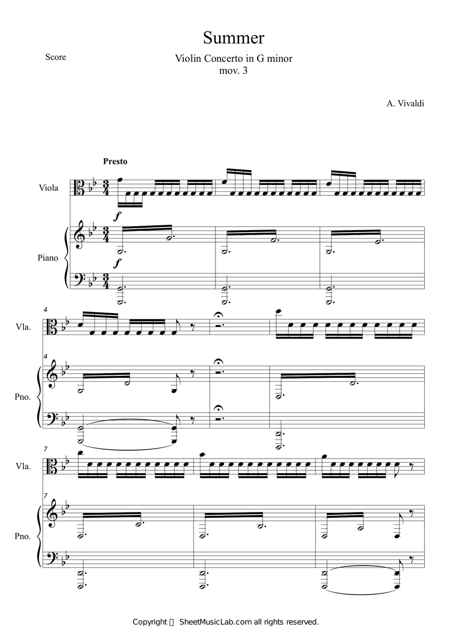 The Four Seasons: Summer 3rd Movement "Strom " by Antonio Vivaldi ...