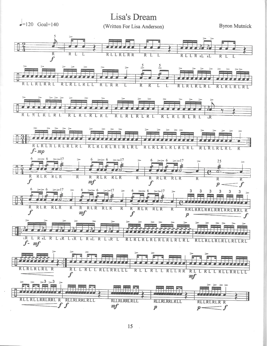 Lisa's Dream - Drum Set, Percussion - Late Intermediate Digital Sheet ...
