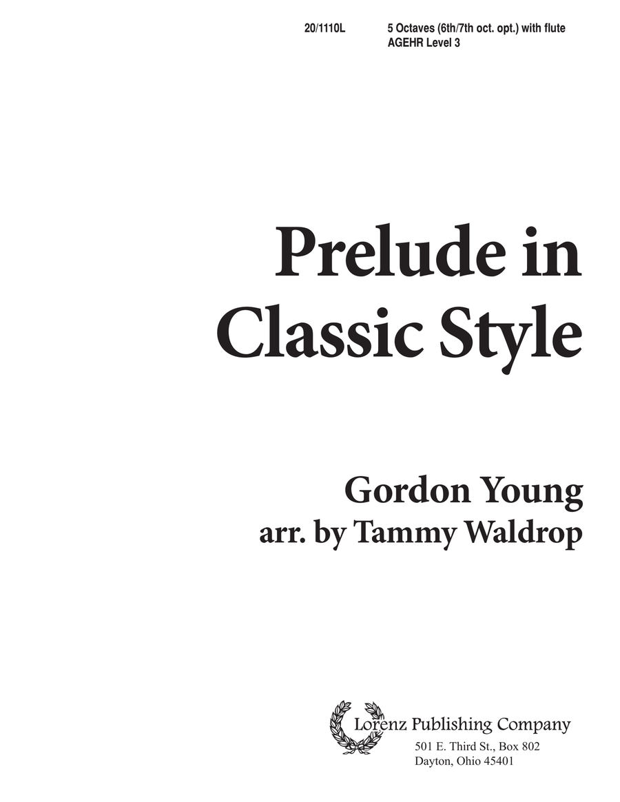 Prelude in Classic Style by Tammy Waldrop - Flute, Handbell, Percussion ...