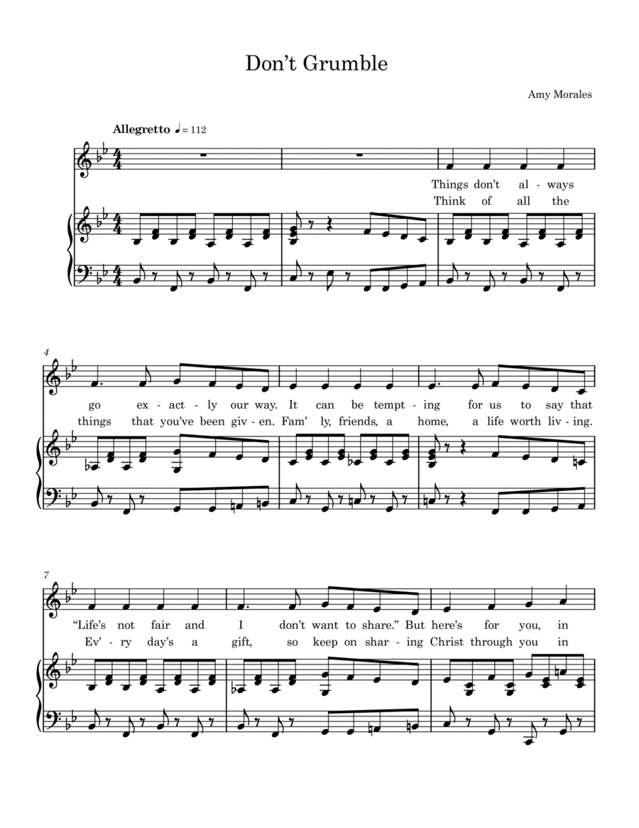 Don’t Grumble - Voice, Piano, Vocal, Easy Piano - Digital Sheet Music ...