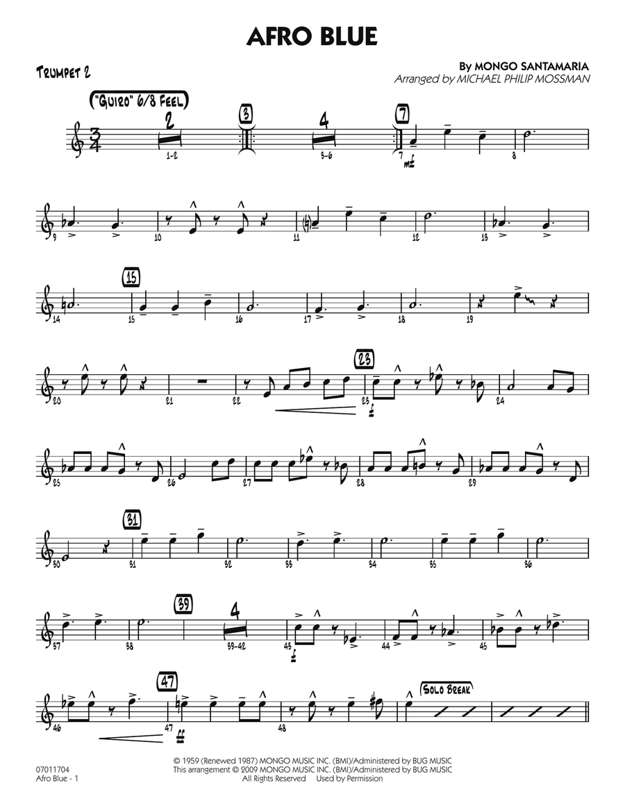 Afro Blue - Trumpet 2 by Michael Philip Mossman - Jazz Ensemble - Late ...