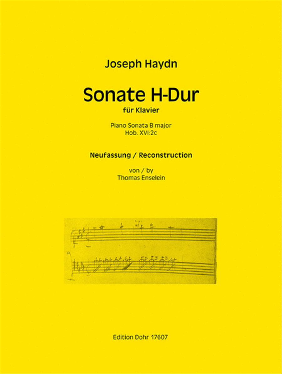 Sonate H-Dur Hob. XVI: 2c -Neufassung anhand des überlieferten Incipit ...