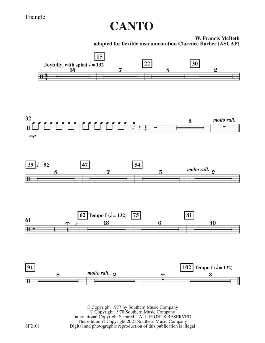 Canto - Triangle by Clarence Barber - Concert Band - Grade 2 Digital ...