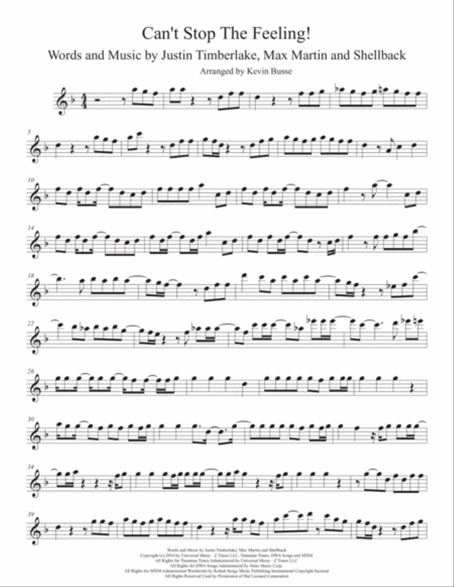 Can't Stop The Feeling from TROLLS by Justin Timberlake - Flute Solo ...