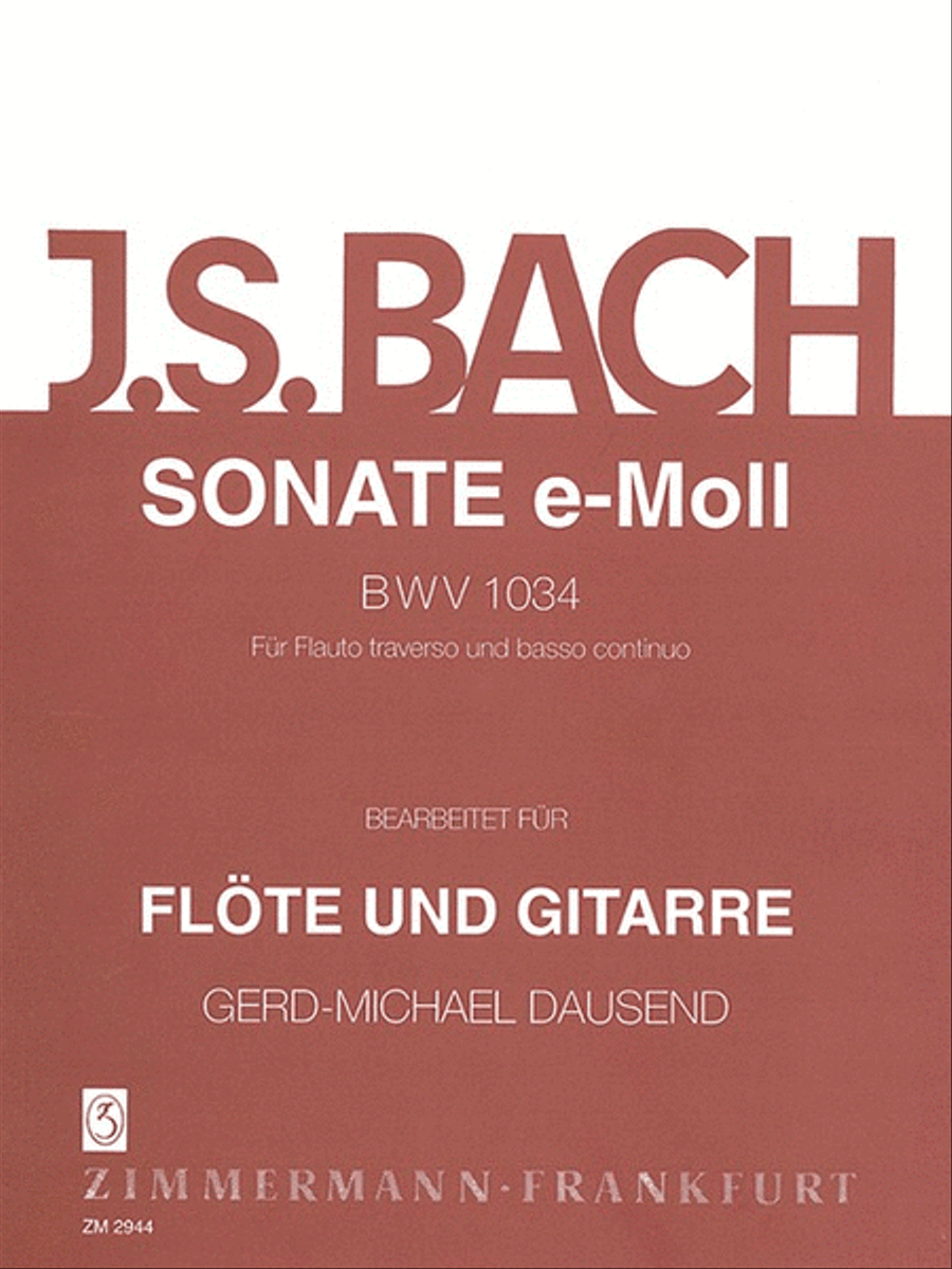 Sonata E minor BWV 1034 by Johann Sebastian Bach - Flute, Classical ...