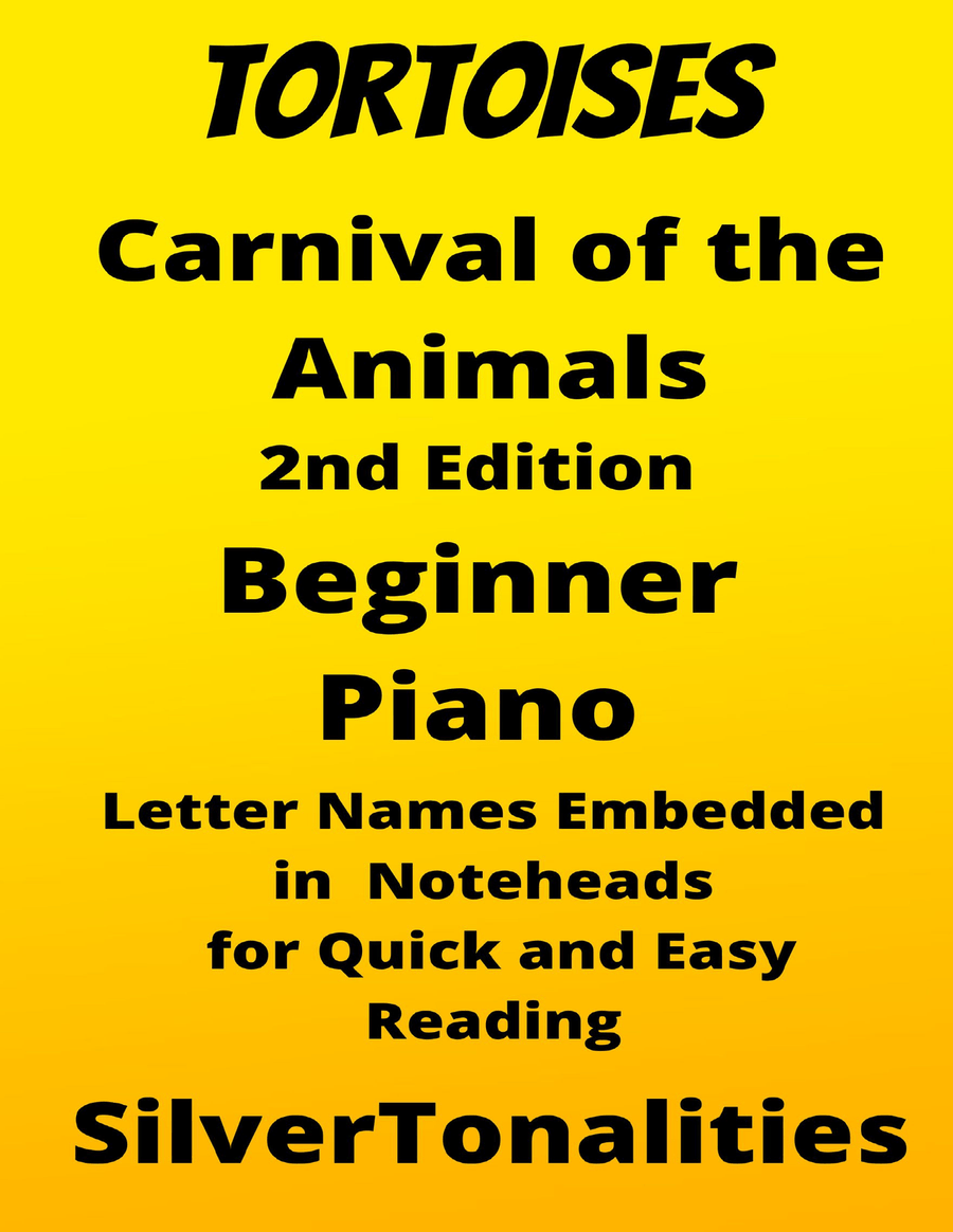 Tortoises Carnival of the Animals Beginner Piano Sheet Music 2nd ...