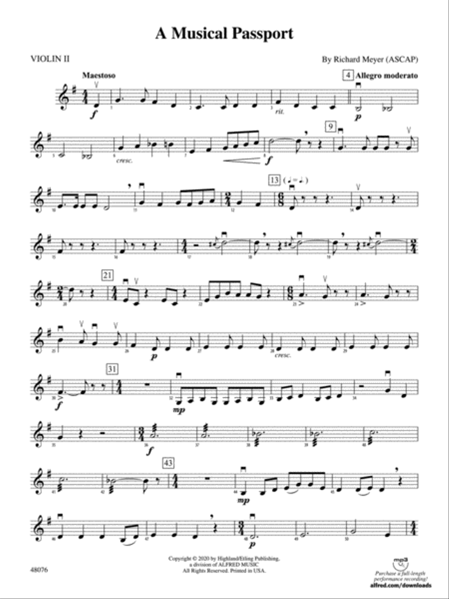 A Musical Passport: 2nd Violin - String Orchestra - Digital Sheet Music ...