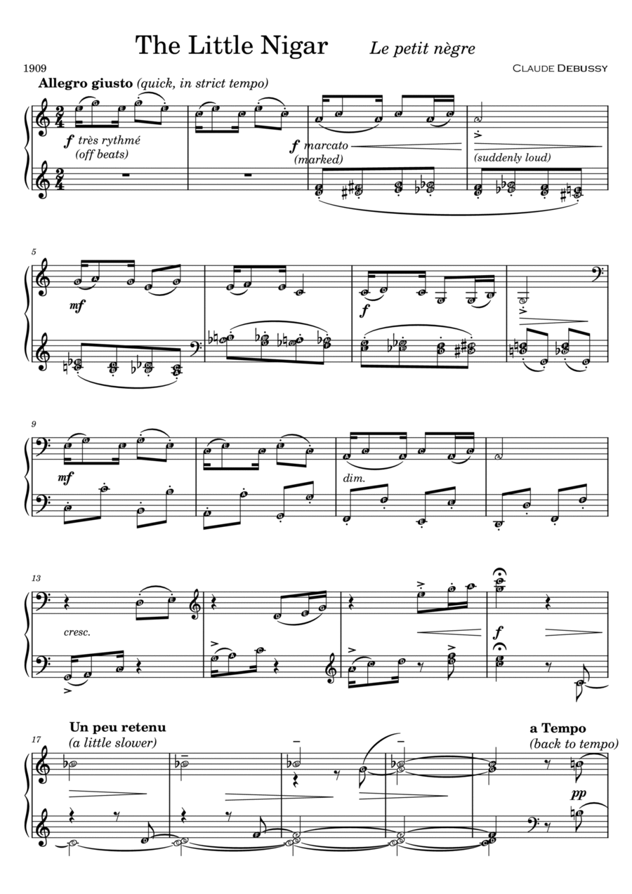 Le Petit Negre The Little Nigar (Grade 5) DEBUSSY Intermediate Piano ... Le Petit Negre The Little Nigar (Grade 5) DEBUSSY Intermediate Piano ...