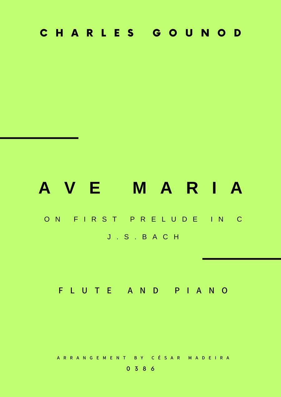 Ave Maria by Bach/Gounod - Flute and Piano (Full Score and Parts) by ...