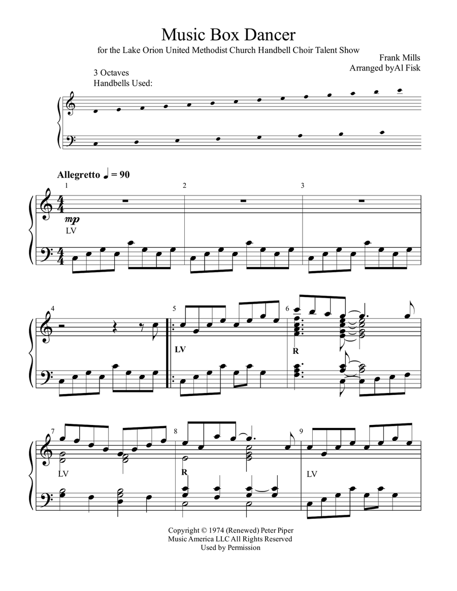 Music Box Dancer by Frank Mills - Handbell, Percussion, Handbell Choir ...