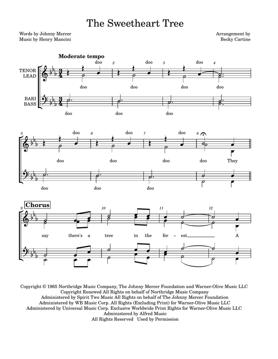 The Sweetheart Tree by Henry Mancini - Choir, SSAA, 4-Part - Digital ...